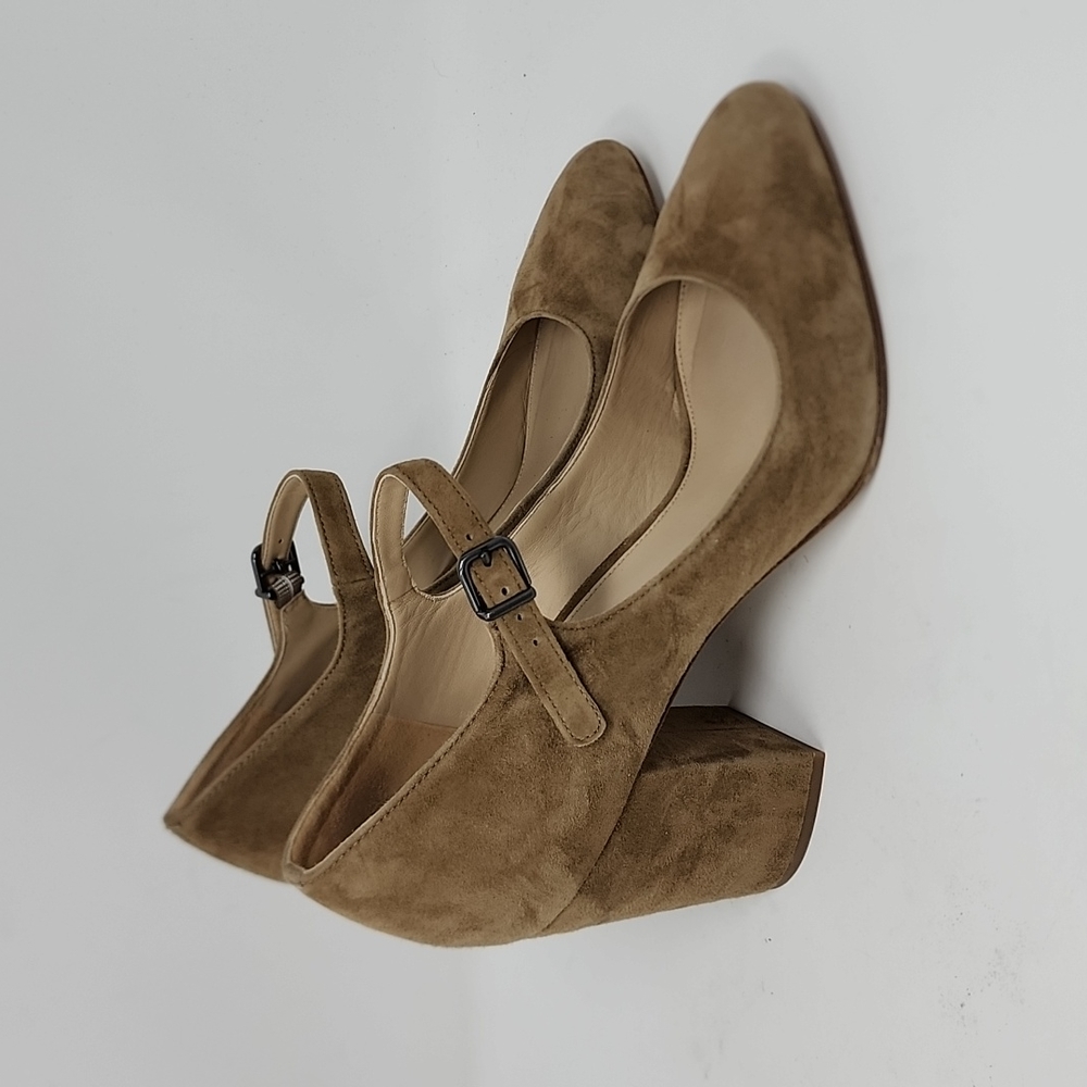 Via Spiga Deanna Block Heel Mary Jane Pumps Tan Color… - Gem